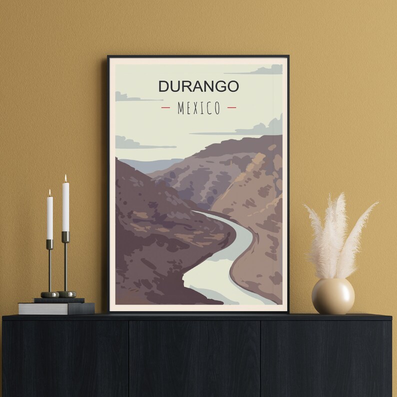 Mexico Travel Poster Durango Print Cañon De Fernandez State - Etsy