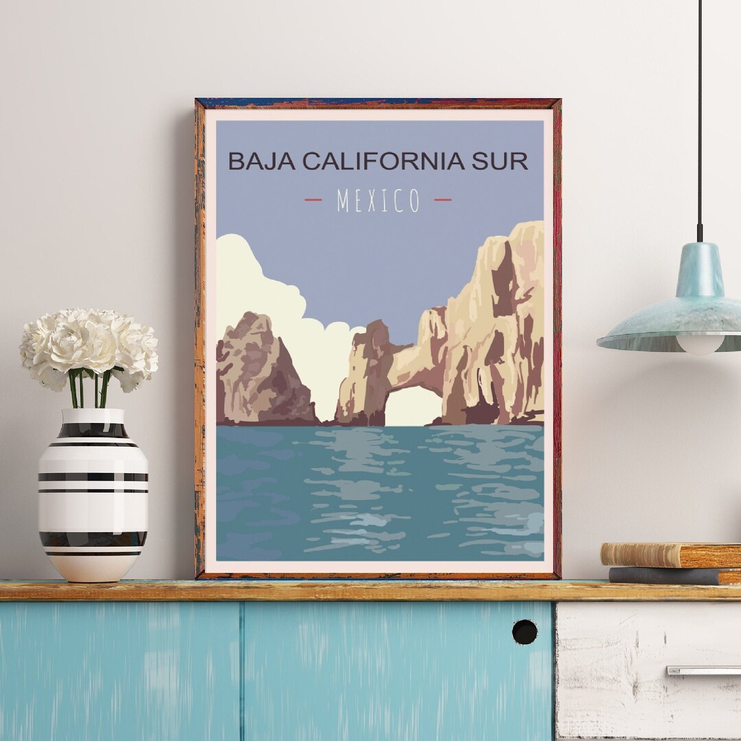 Baja California Sur Travel Poster, Cabo San Lucas Print, Mexico Posters ...