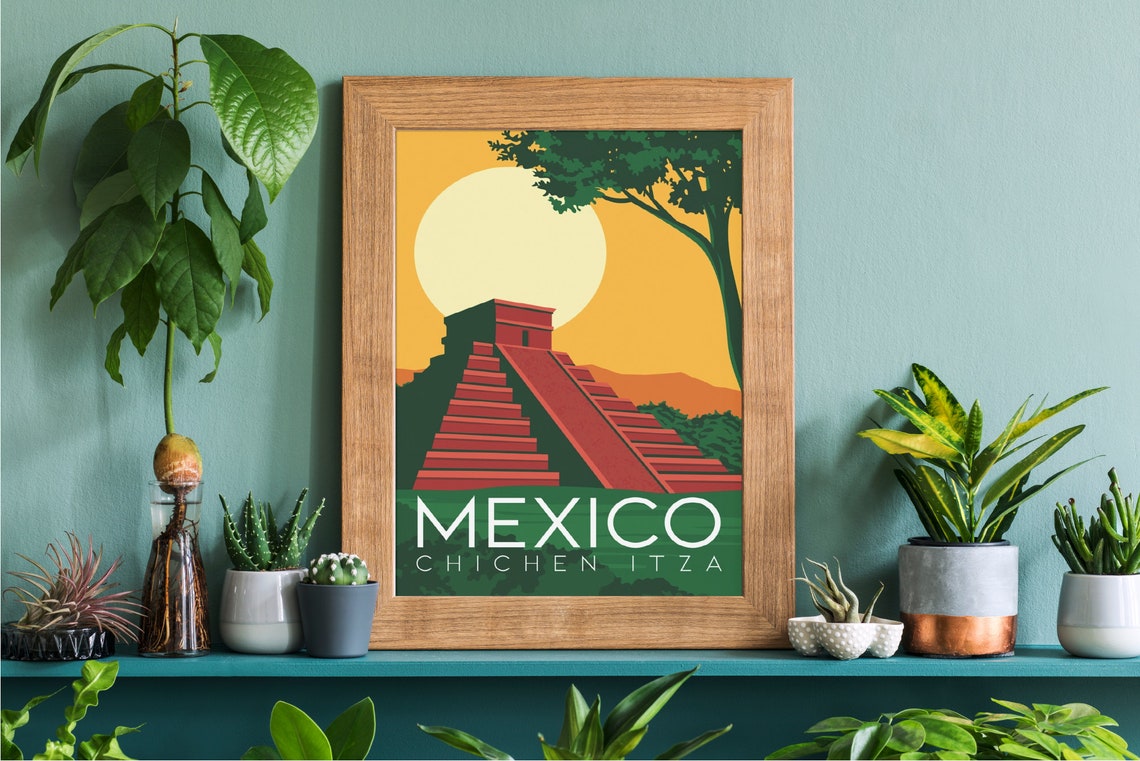 Chichen Itza Print Chichen Itza Poster Mexico Posters Retro | Etsy Chichen Itza Print Chichen Itza Poster Mexico Posters Retro | Etsy