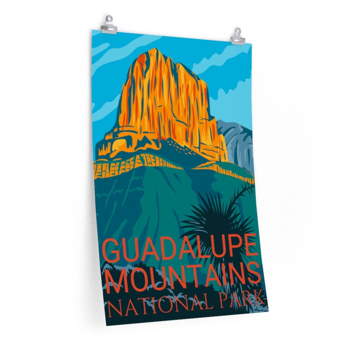 Guadalupe Mountains National Park Poster Texas Art Hiking - Etsy