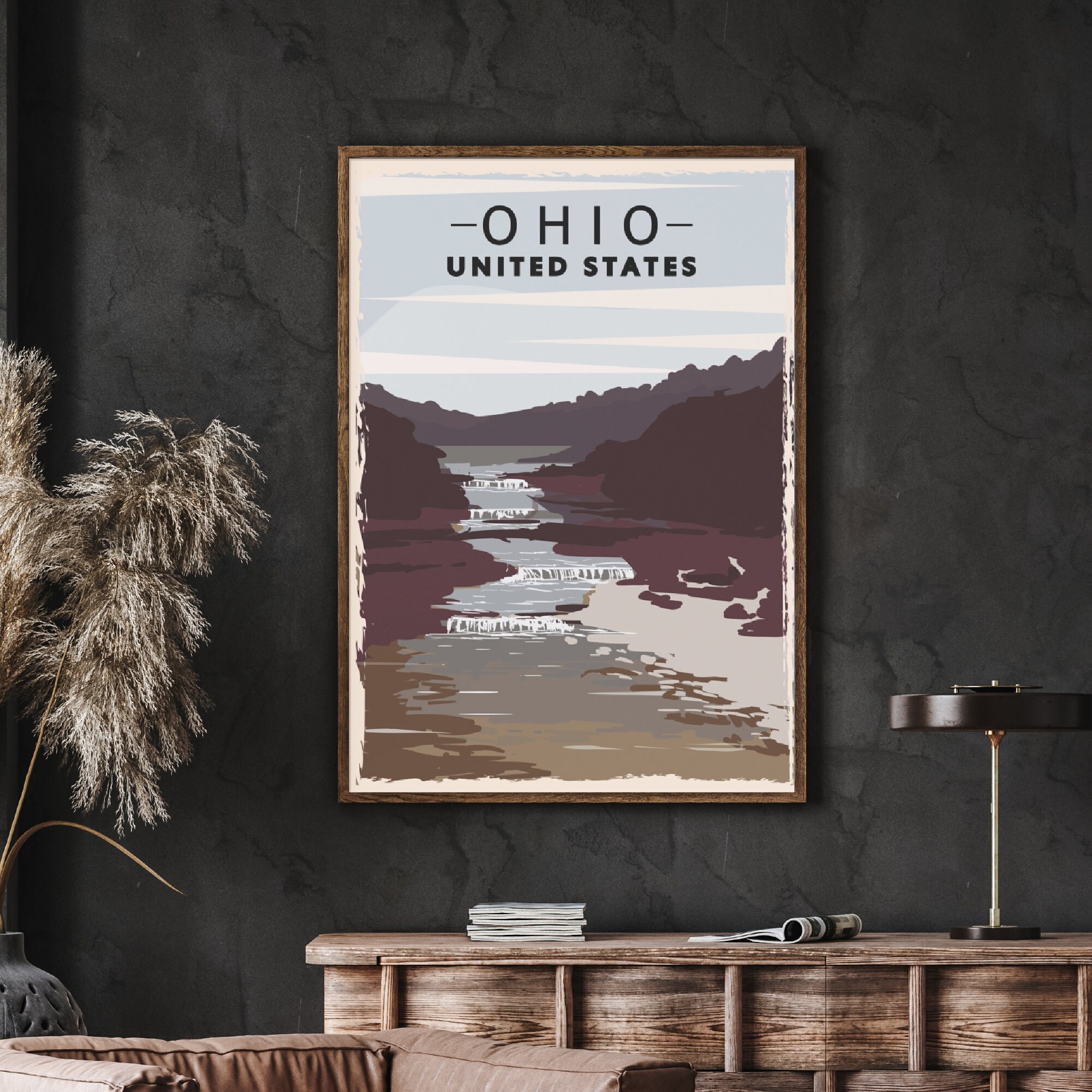 Ohio Travel Poster Hocking Hills Poster Ohio Wall Decor - Etsy