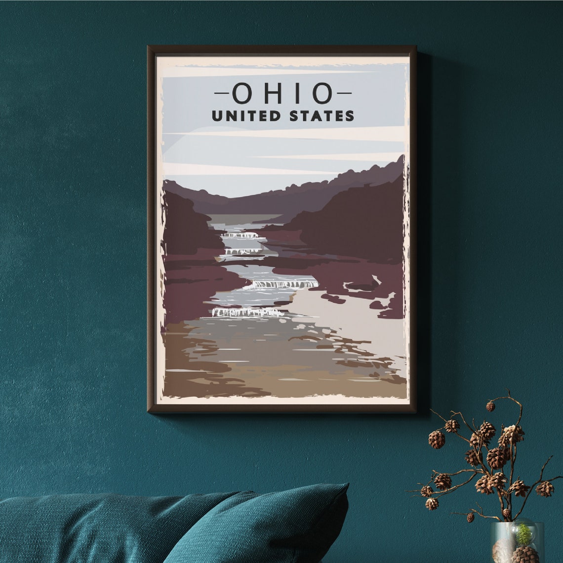 Ohio Travel Poster Hocking Hills Poster Ohio Wall Decor - Etsy