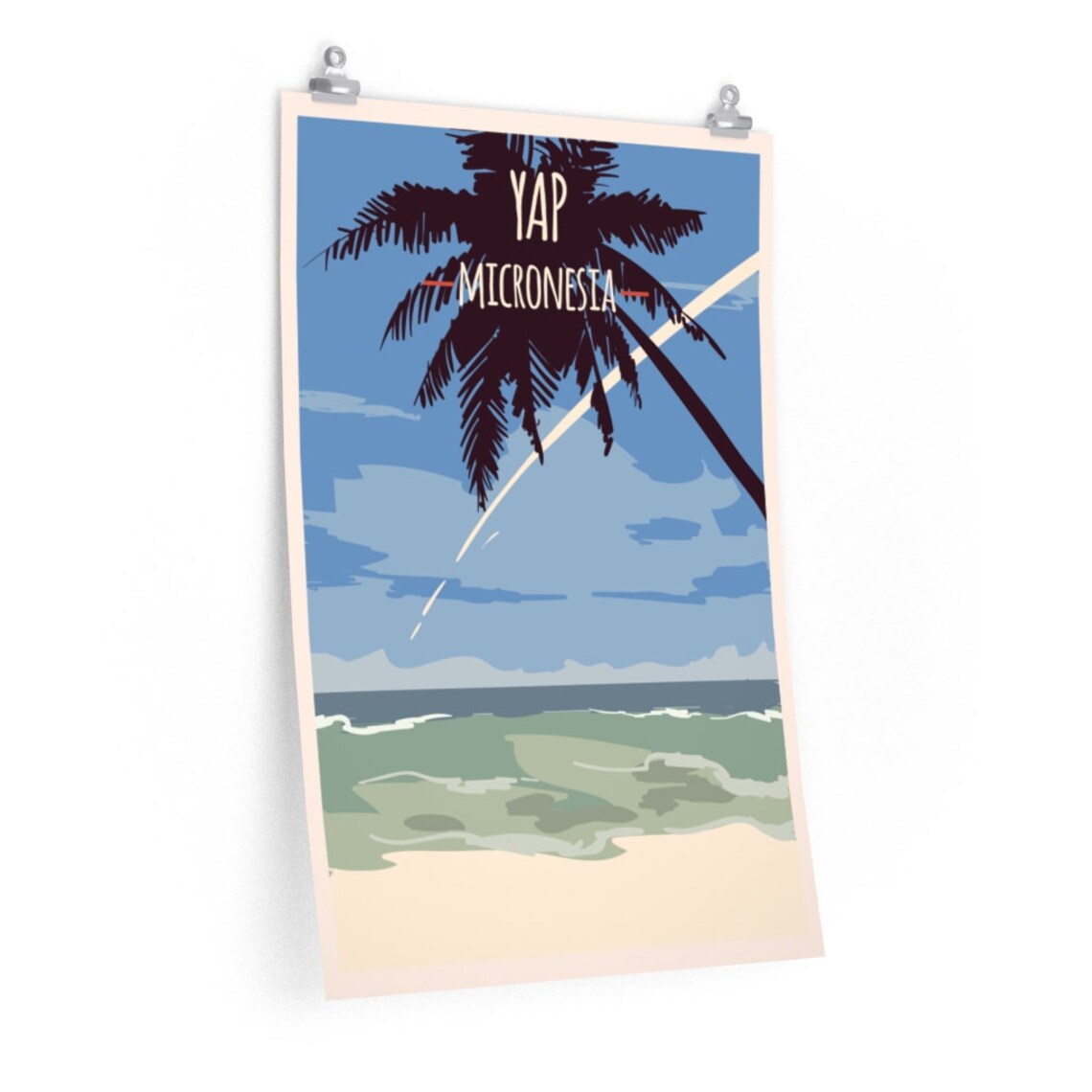 Micronesia Travel Poster Yap Print Pacific Ocean Art | Etsy