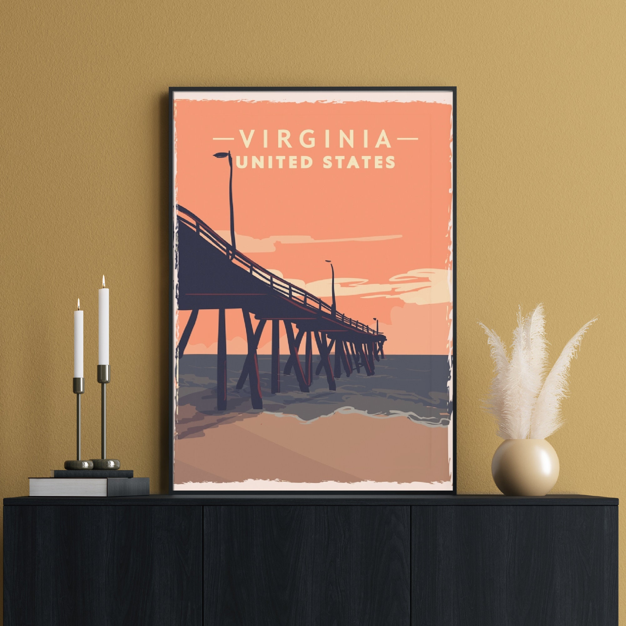 Virginia Travel Poster Virginia Vintage Rustic Poster Print - Etsy