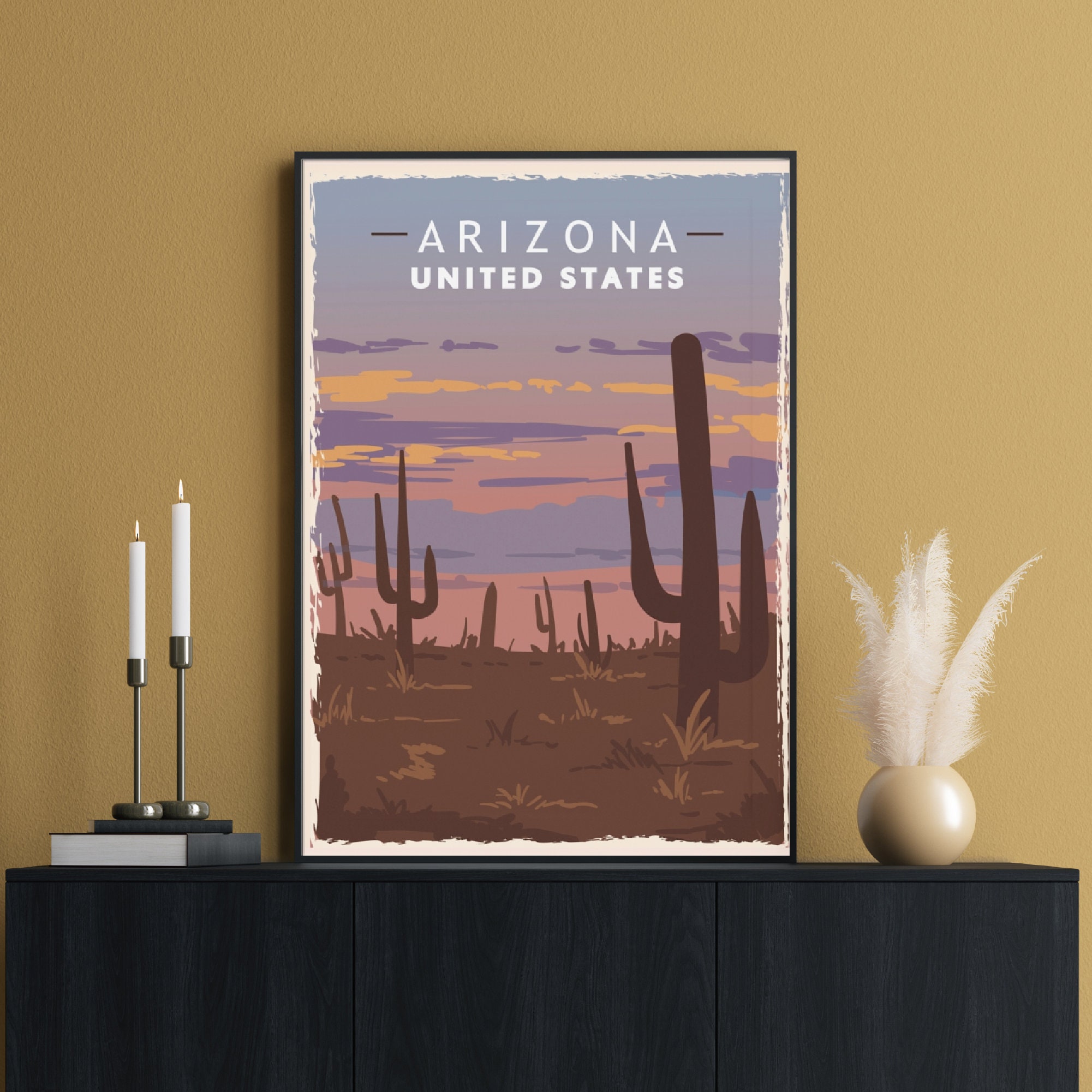Arizona Travel Poster Arizona Wall Art Arizona Wall Decor | Etsy