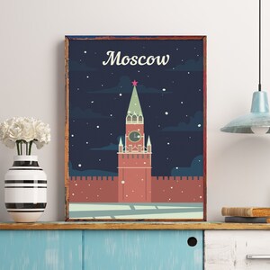 Russia Print, Moscow Poster, Kremlin Wall Art, Red Square, Russia ...