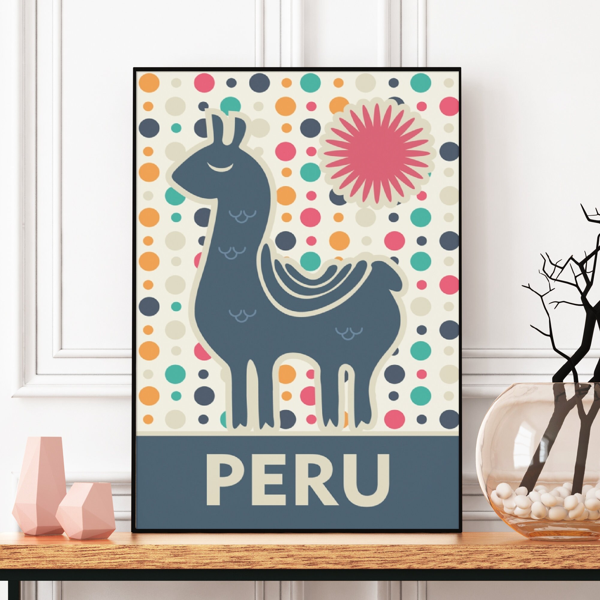 Peru Print Llama Poster South American Travel Poster | Etsy