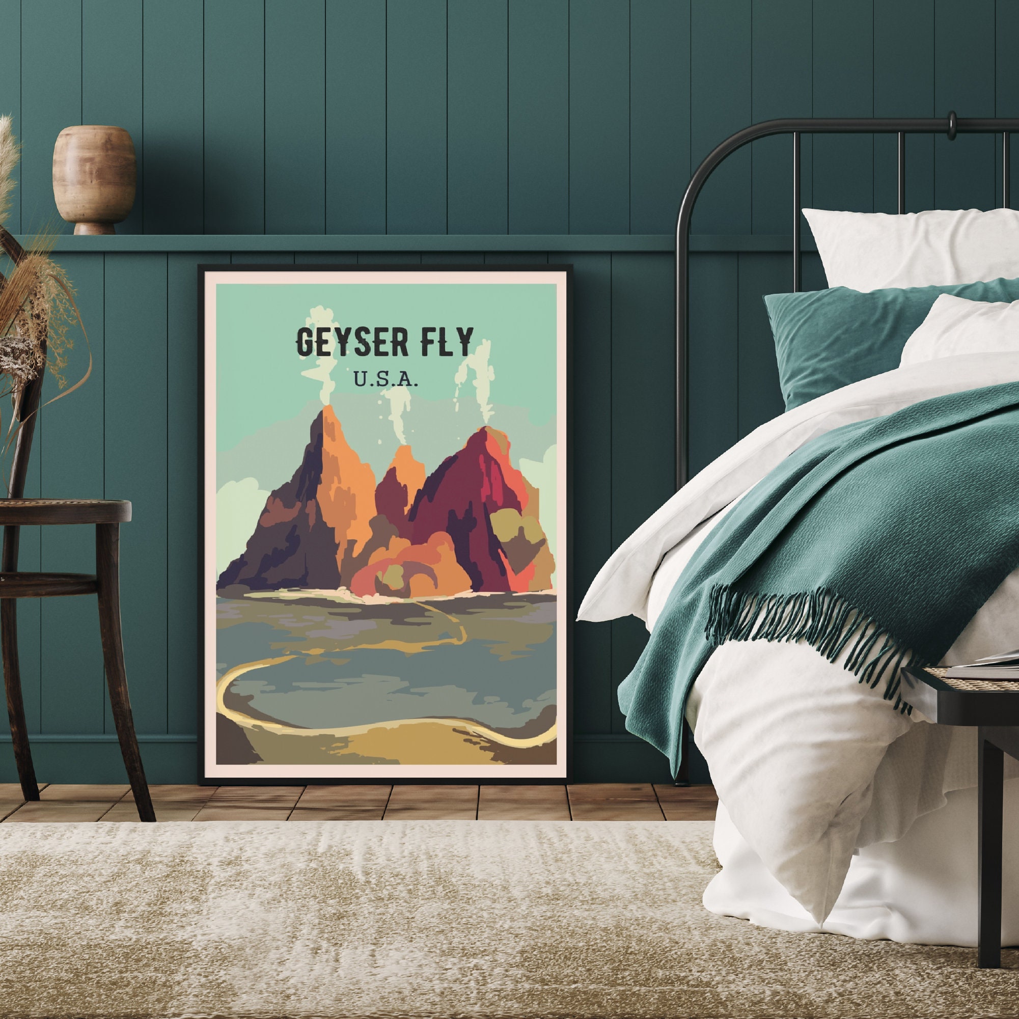 Nevada Travel Poster Fly Geyser Print Geyser Fly Artwork - Etsy
