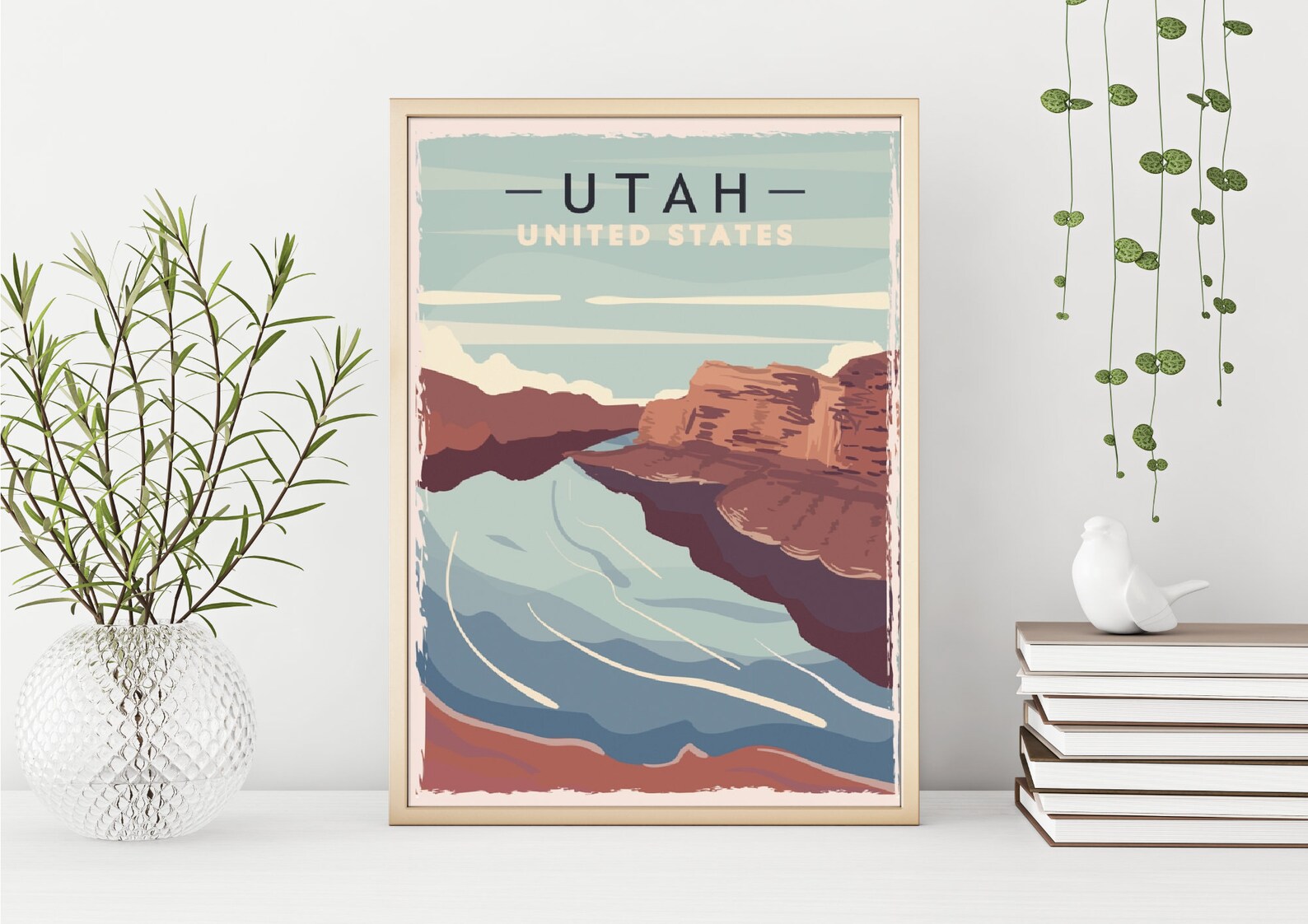Utah Travel Poster Utah Hiking Poster Moab Utah Art Utah - Etsy