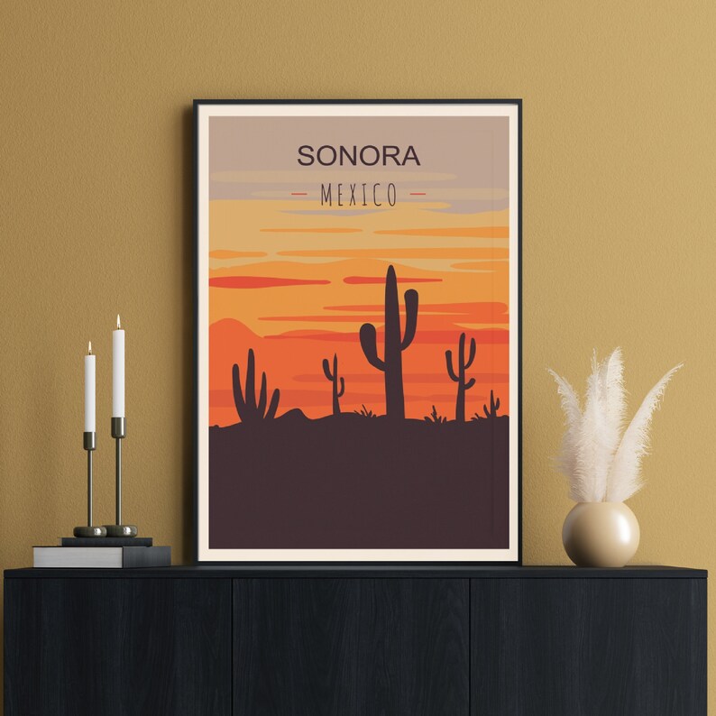 Sonora Travel Poster Mexican Travel Print Sonora Wall Art - Etsy