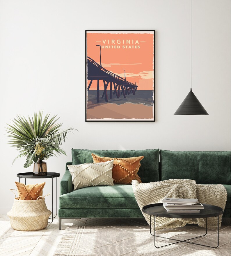 Virginia Travel Poster Virginia Vintage Rustic Poster Print - Etsy