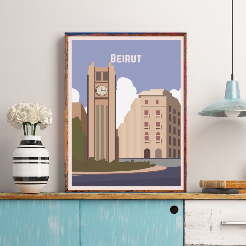 Beirut Travel Poster Lebanon Wall Wrt Middle East Beirut - Etsy