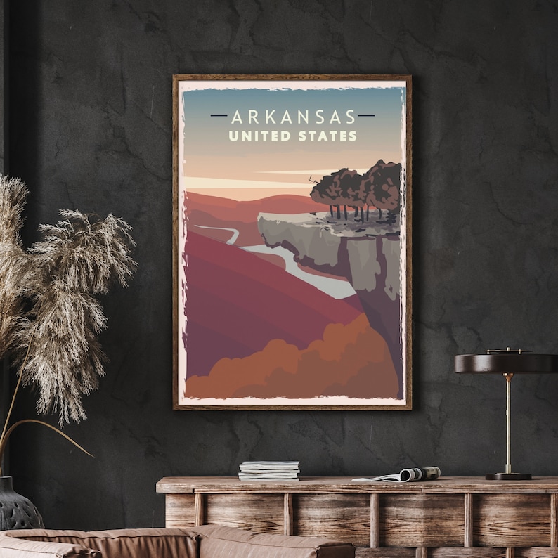Arkansas Travel Poster Arkansas Wall Art Whitaker Point - Etsy