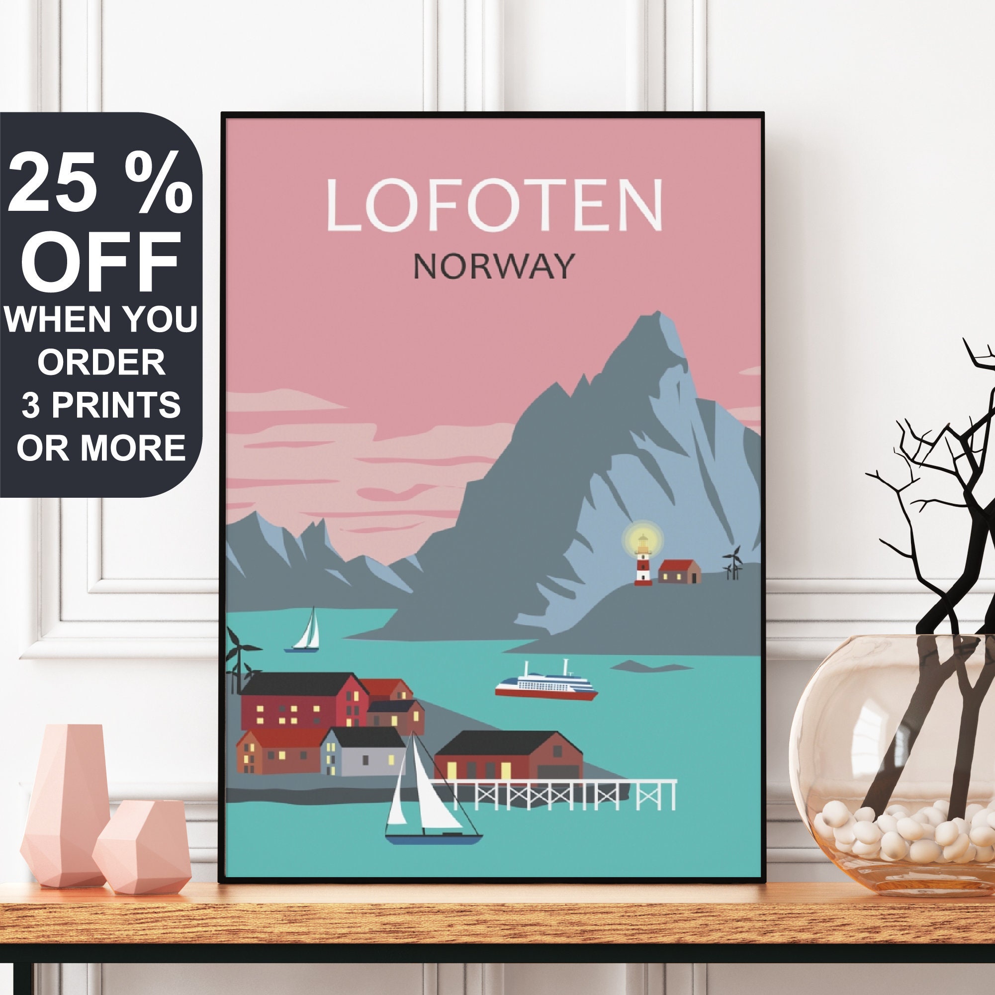 Norway Print Lofoten Islands Scandinavian Landscape - Etsy