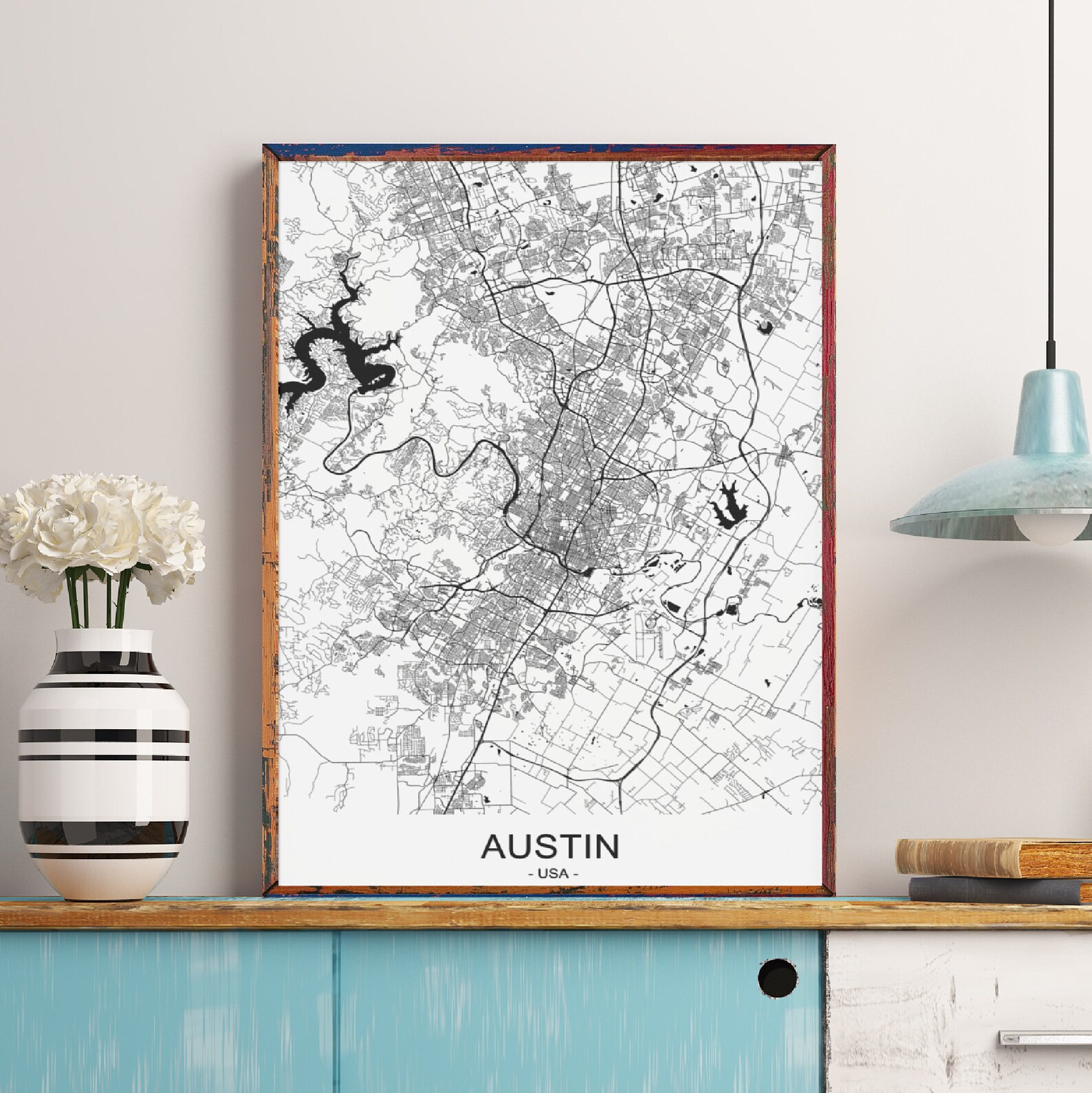 Austin City Map Print Texas Map Poster Map of Austin City - Etsy