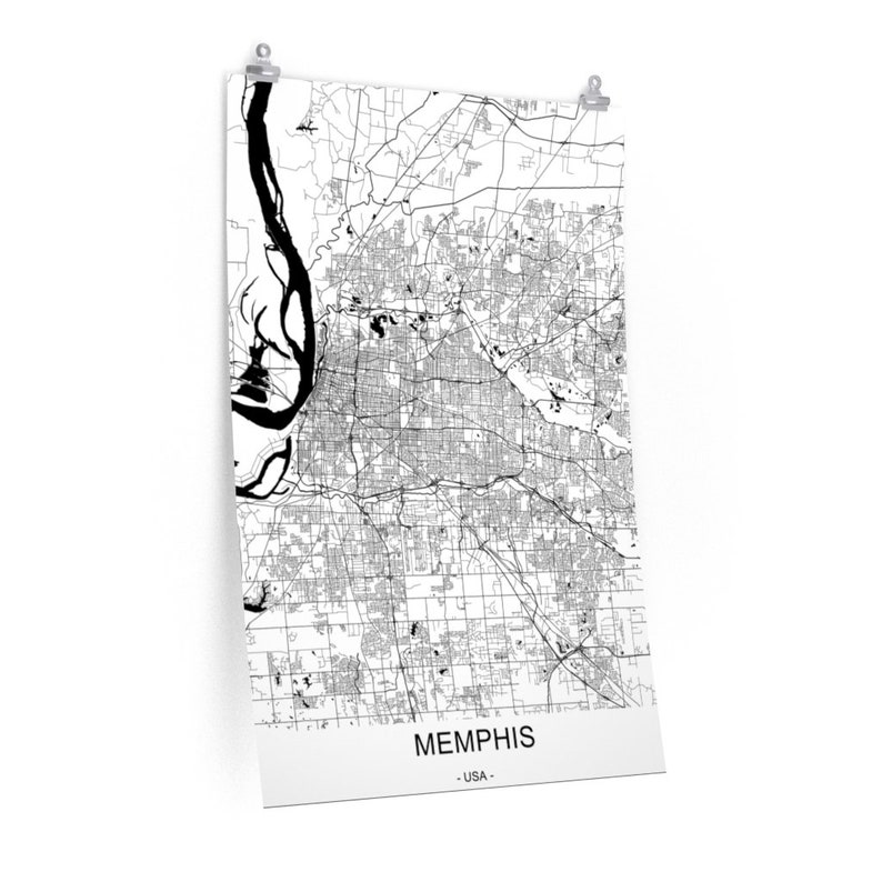 Memphis Map Print Tennessee Map Poster Memphis Fine Art - Etsy