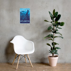 Atlantis Print the Lost City Vintage Travel Poster the Atlantic Print ...