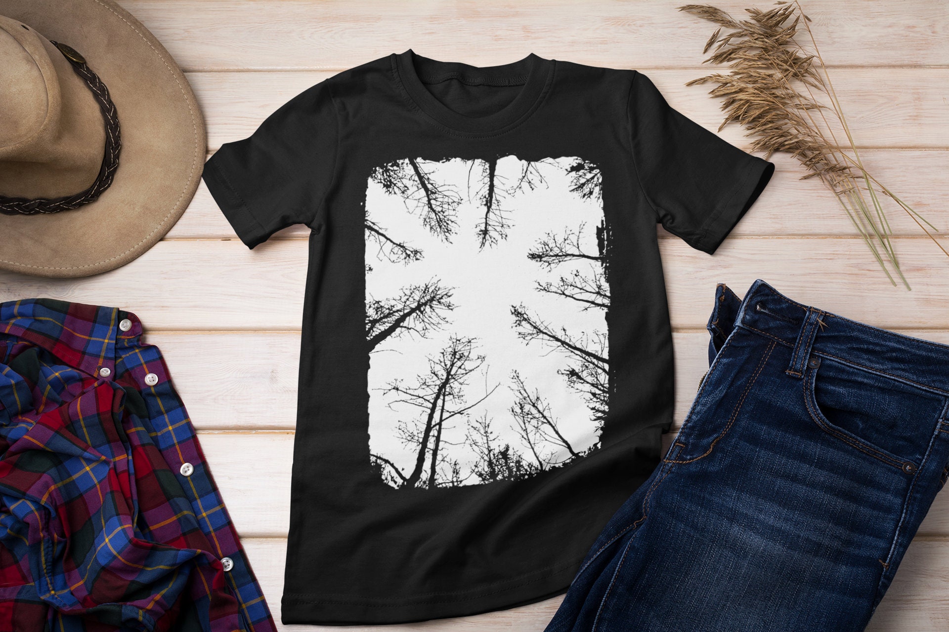 Dry Tree Shirt Forest Shirt Nature T Shirt Camping Shirt | Etsy