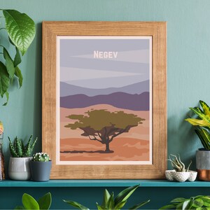Israel Travel Poster, Negev Desert Print, Southern Israel, Rocky Desert ...
