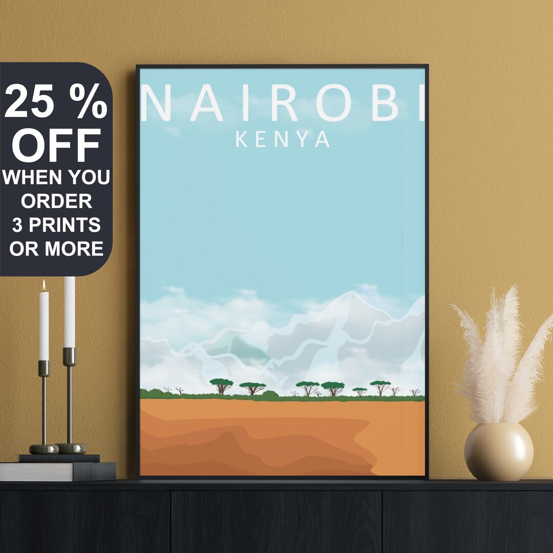 Kenya Travel Poster Nairobi Print Kenya Gifts Africa Wall - Etsy