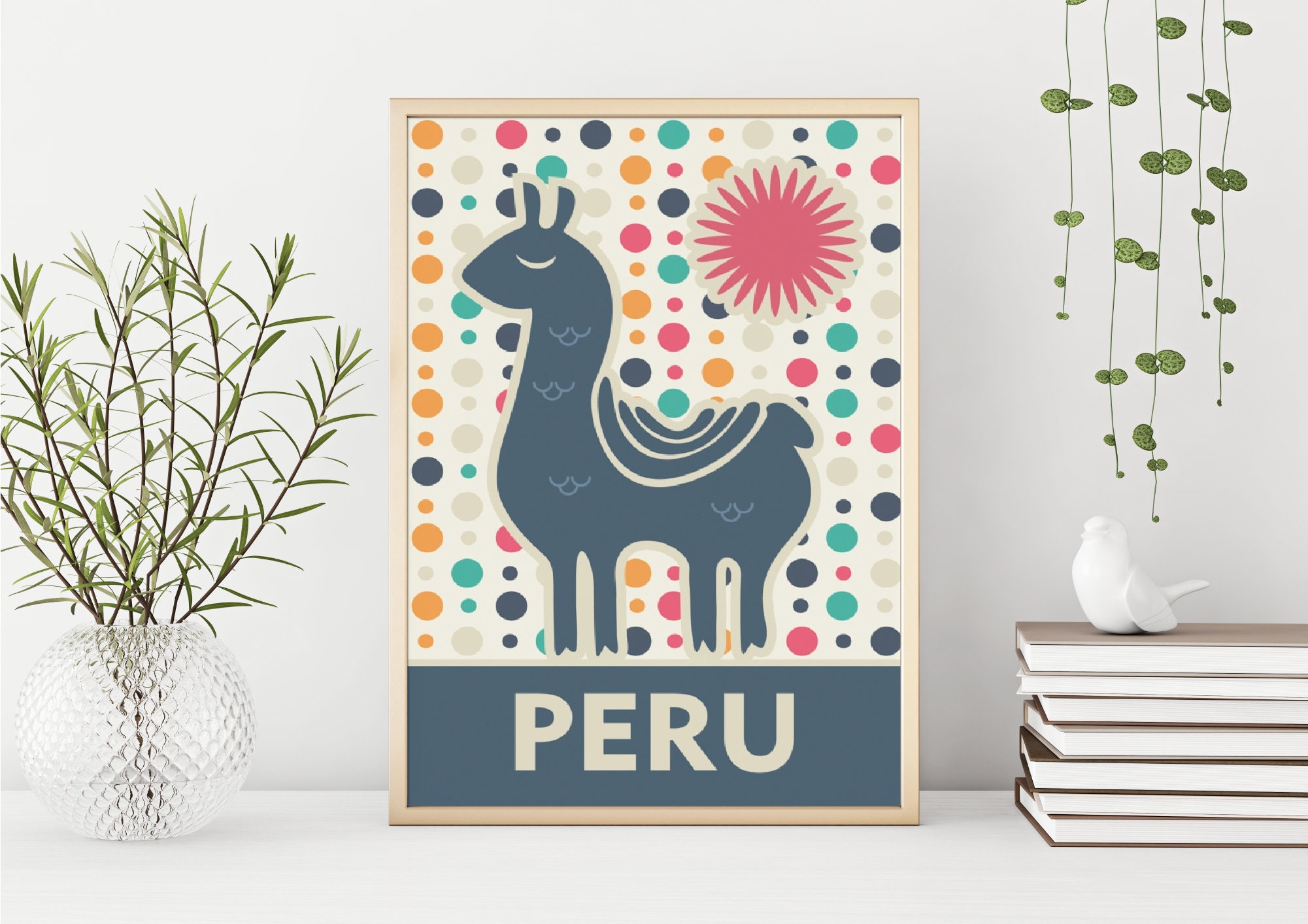 Peru Print Llama Poster South American Travel Poster | Etsy