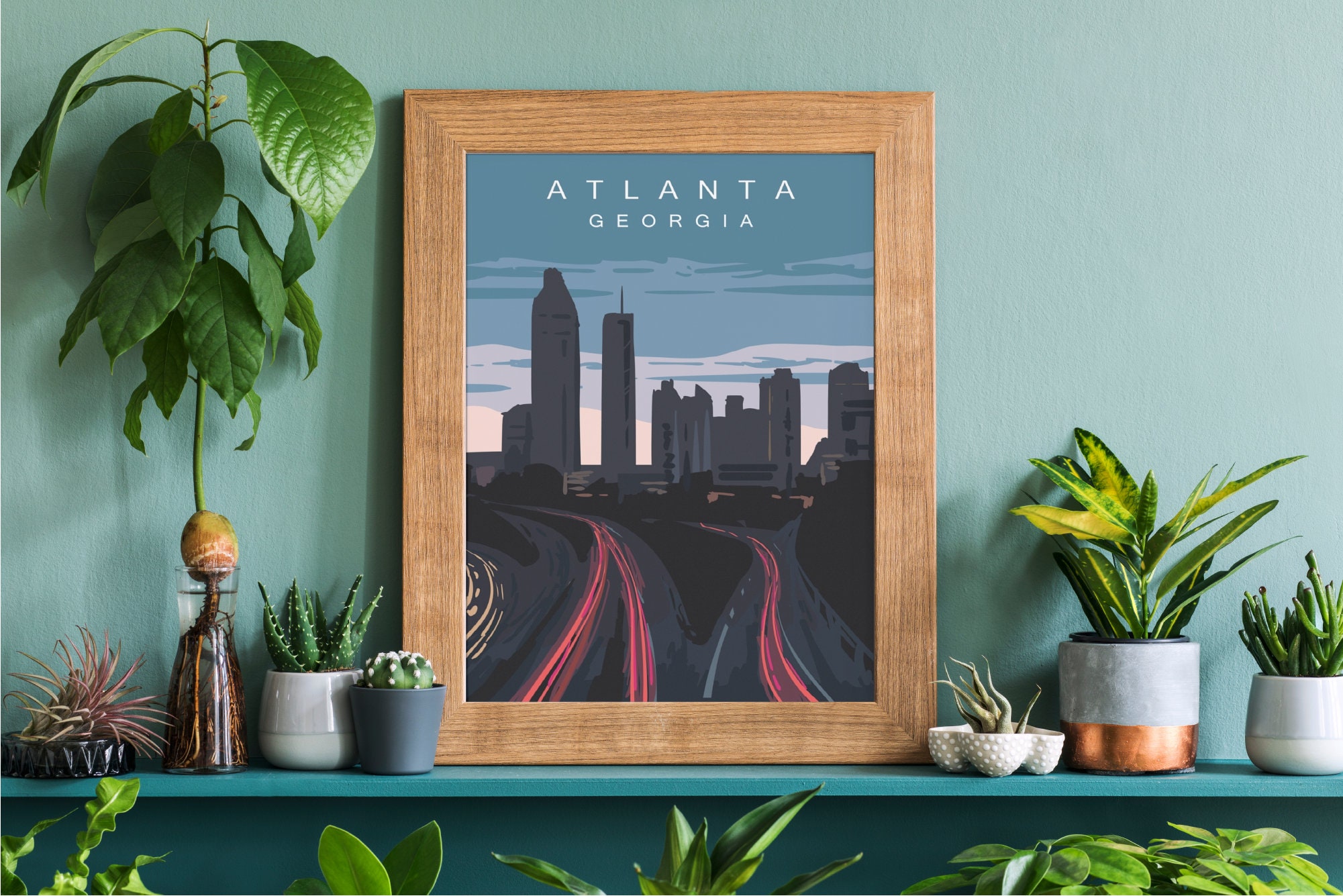 Atlanta Travel Poster Georgia Wall Art Atlanta Print Gift | Etsy