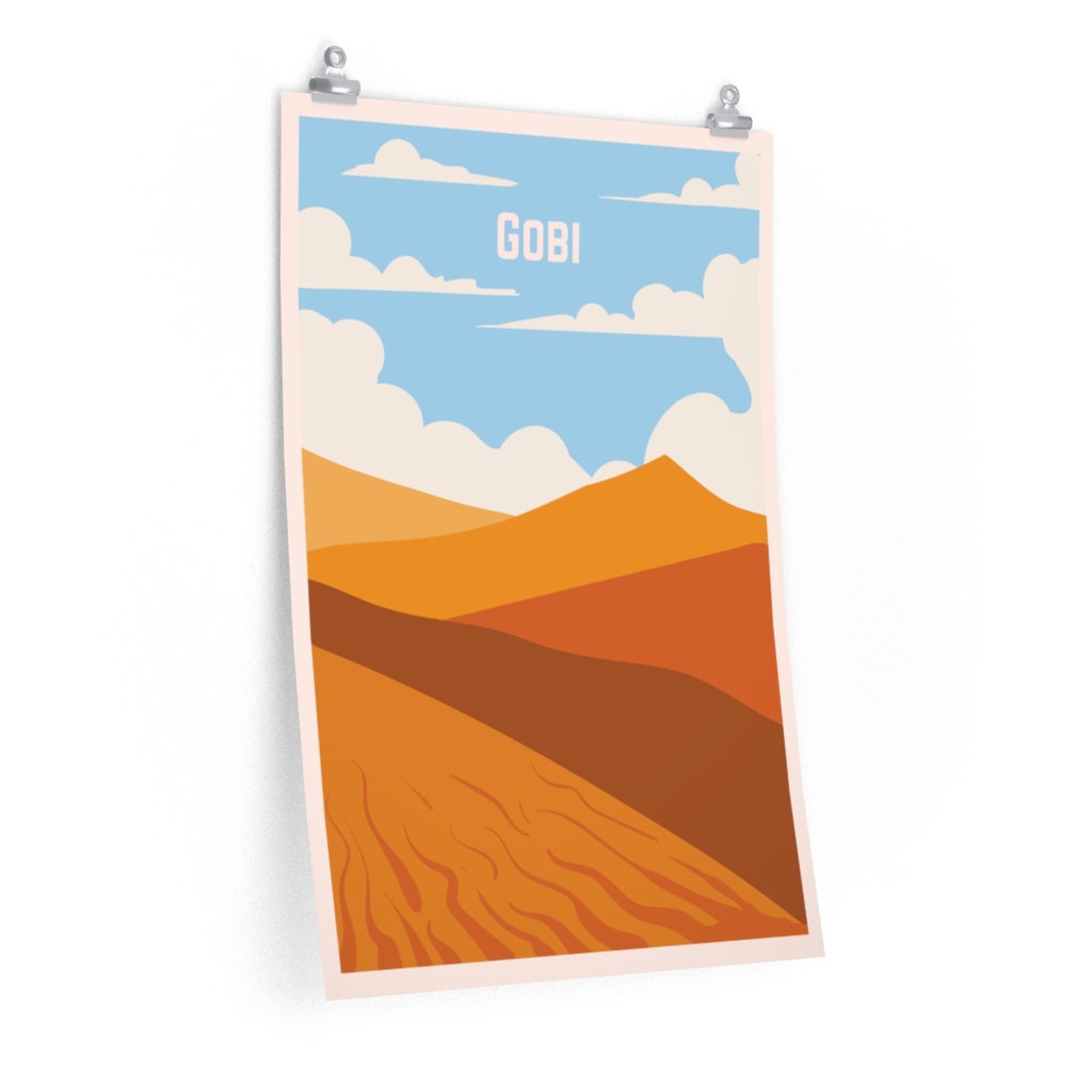 Mongolia Travel Poster Gobi Desert Mongolia Print Northern - Etsy