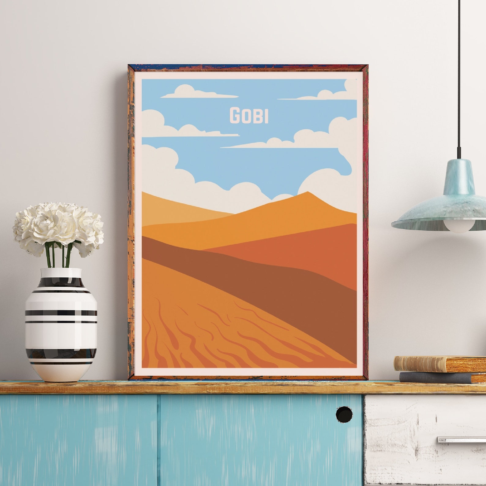 Mongolia Travel Poster Gobi Desert Mongolia Print Northern - Etsy