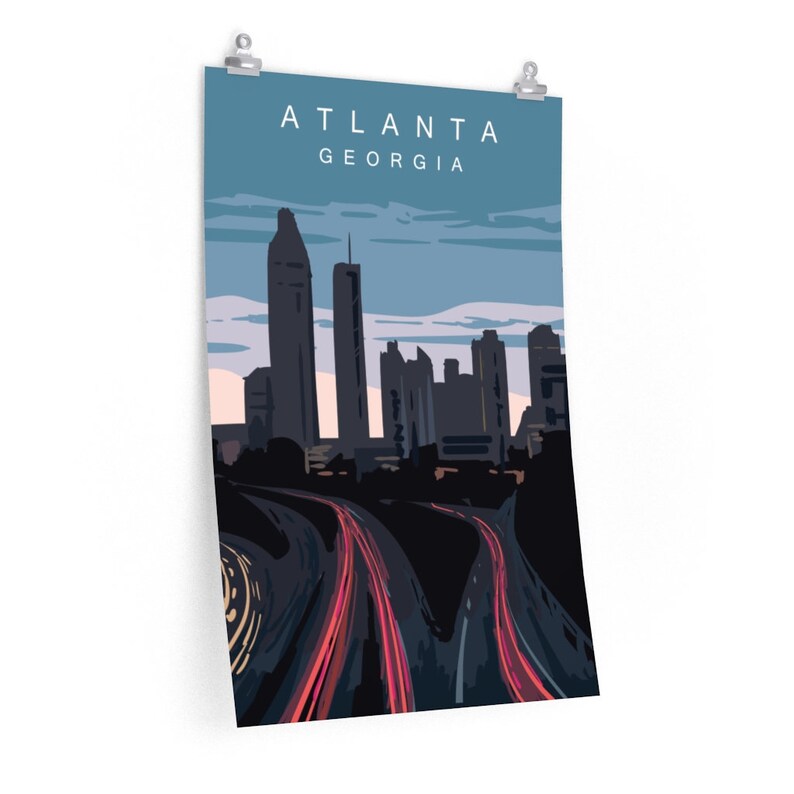 Atlanta Travel Poster Georgia Wall Art Atlanta Print Gift | Etsy