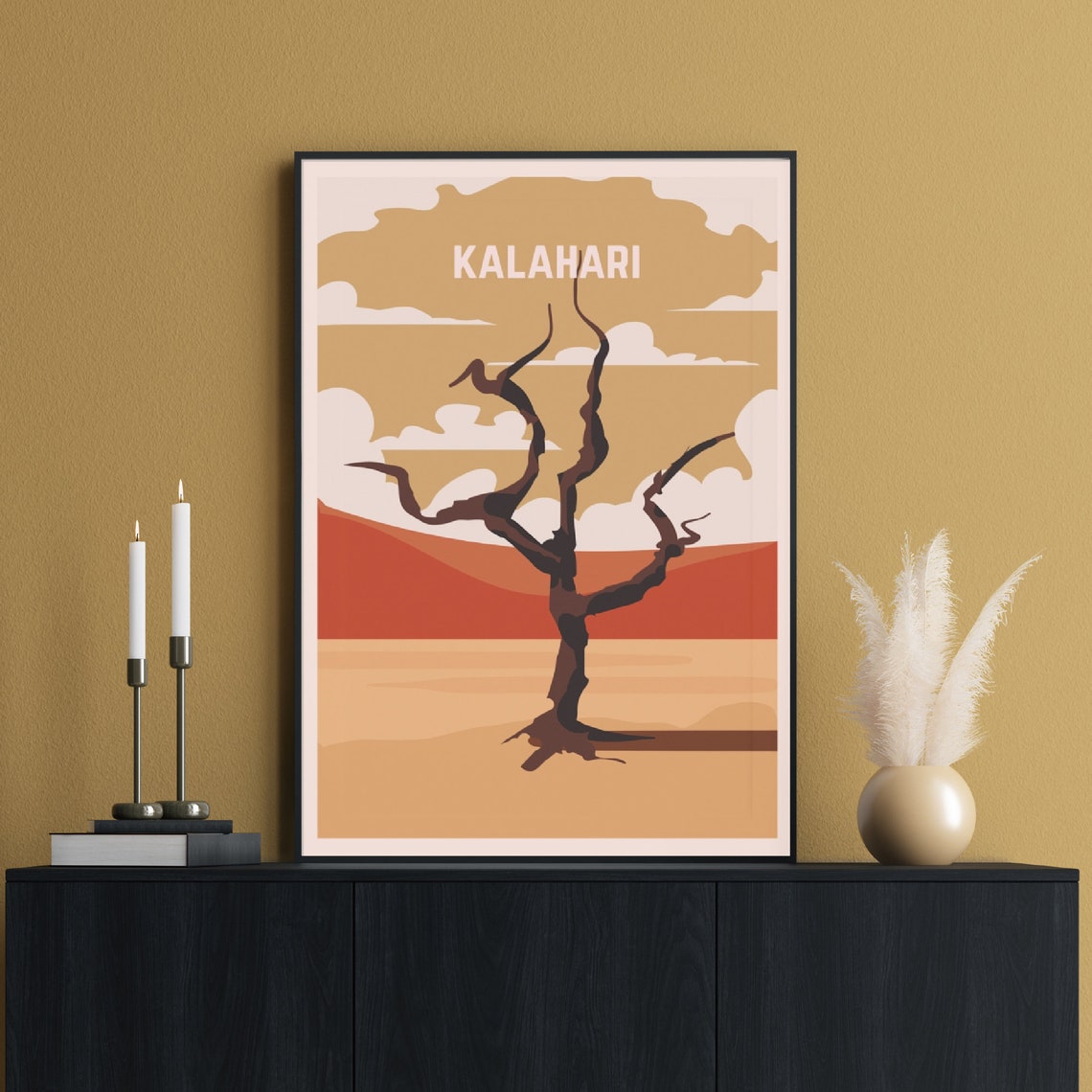 Namibia Travel Poster Kalahari Desert Print Africa Wall Art | Etsy
