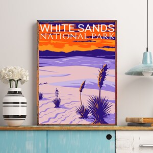 White Sands National Park Poster, New Mexico Print, Yucca Elata, New ...