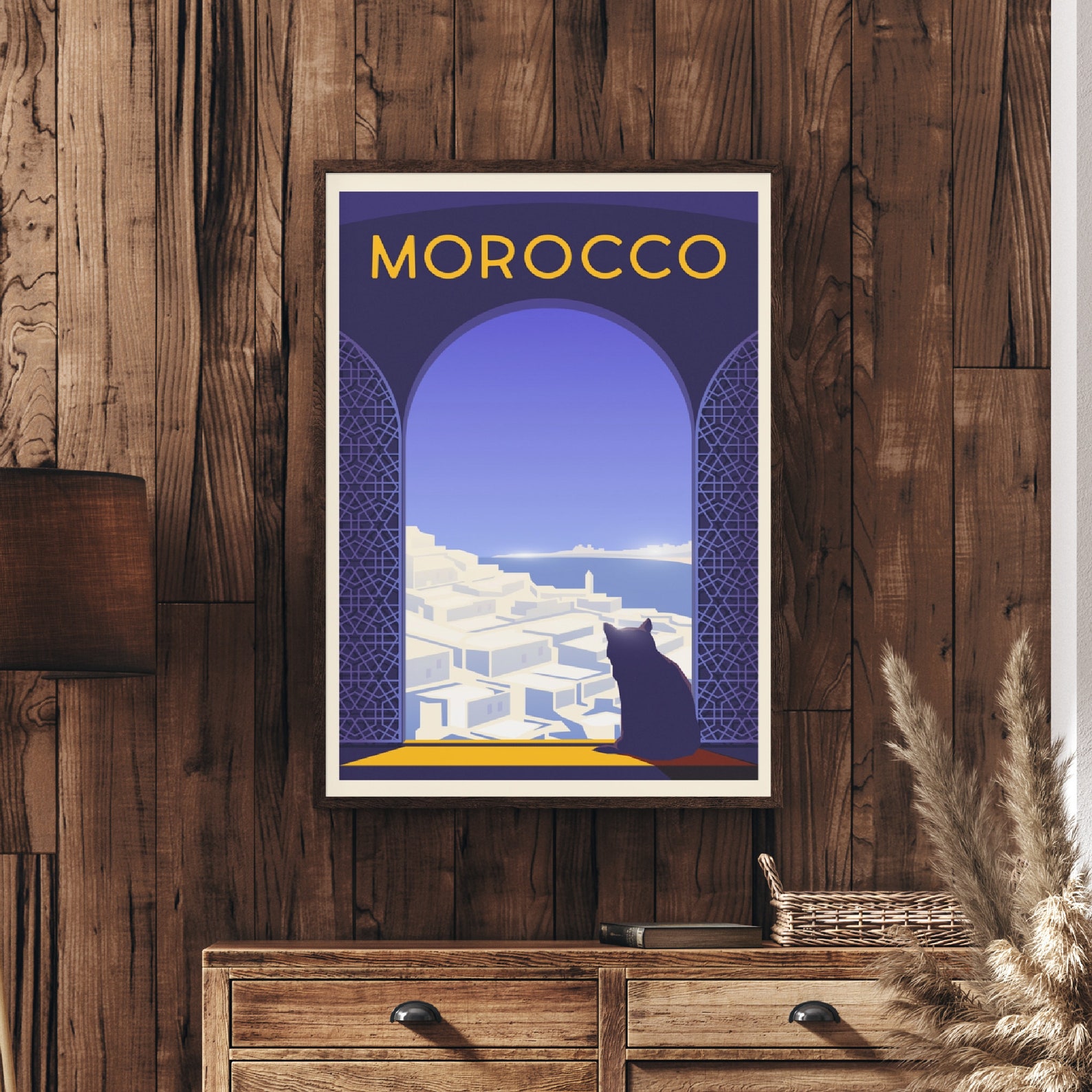 Morocco Poster Morocco Retro Art Print Decor Arabic Poster | Etsy