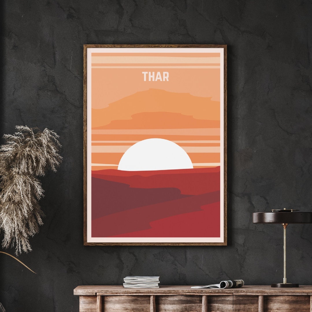 Indien Reise Poster, Thar Print, Great Indian Desert, Minimalistisches ...
