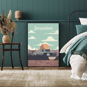 Jerusalem Travel Poster Dome of the Rock Print the Old City - Etsy