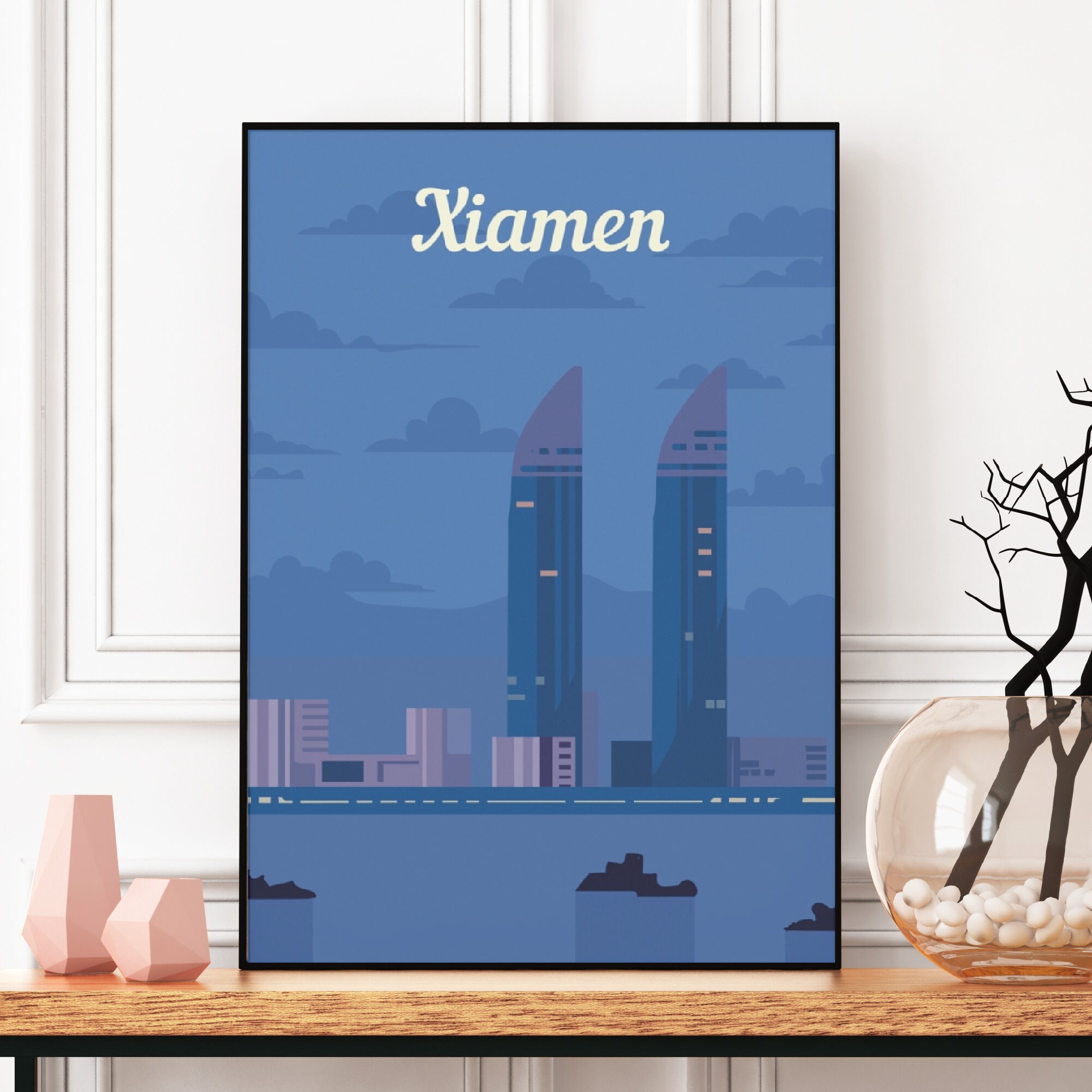 Xiamen Print China Travel Poster Xiamen Shimao Straits - Etsy