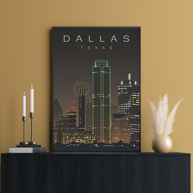 Dallas Travel Poster Dallas Art Print Dallas Wall Art | Etsy