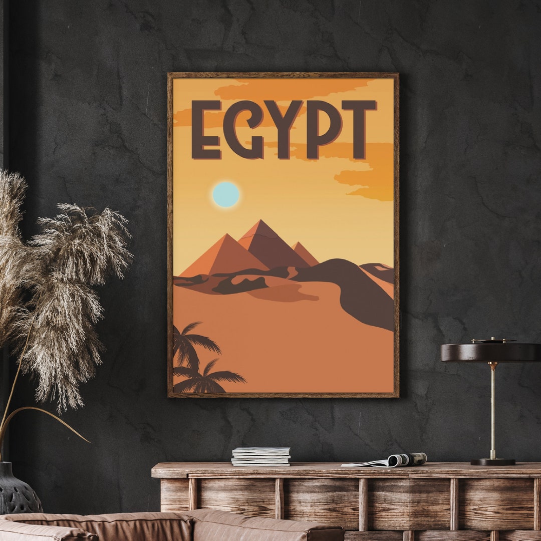 Egypt Travel Poster, Egypt Pyramids of Giza, Egypt Print, Africa Poster ...