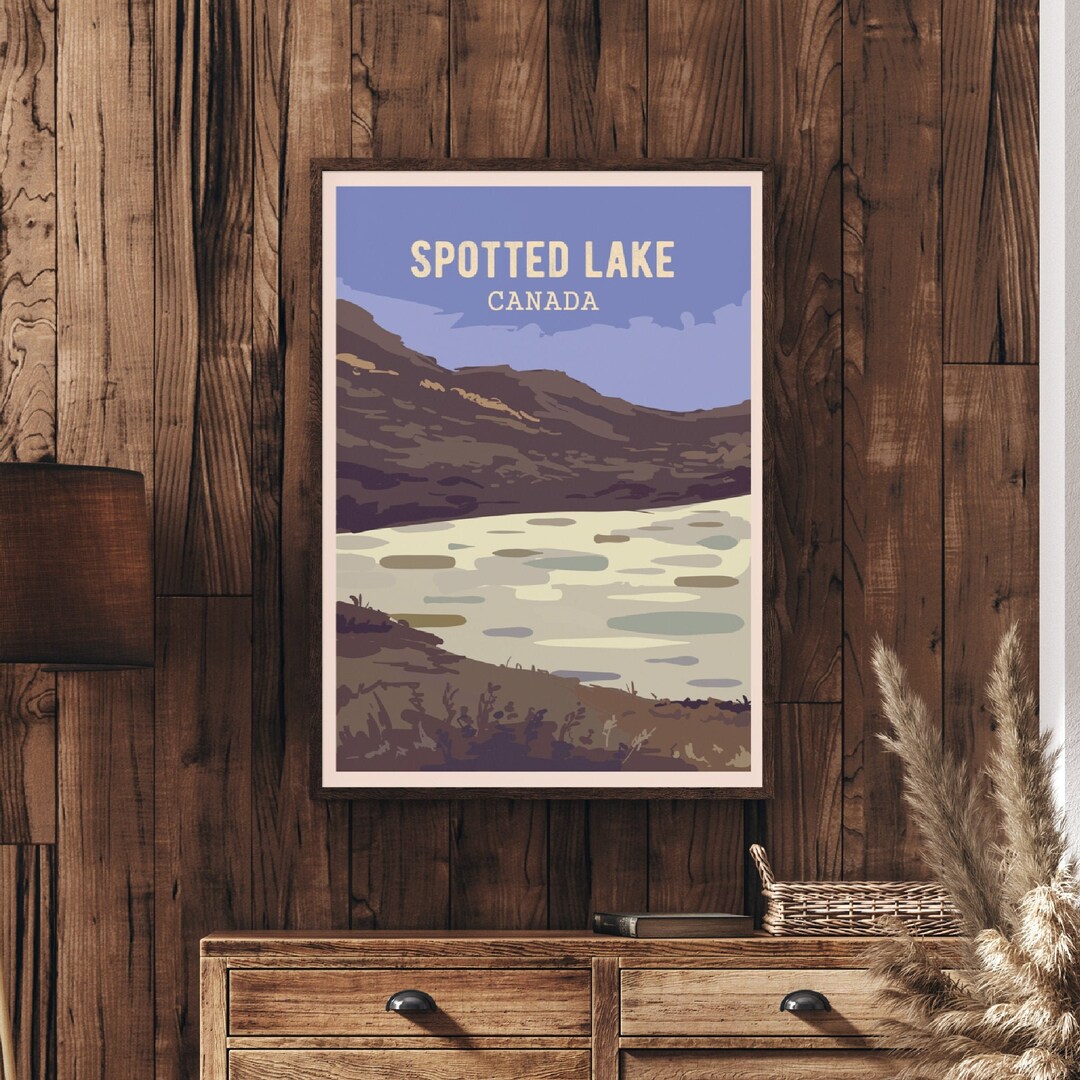 British Columbia Travel Poster, Canada Print, Spotted Lake, Lake Khiluk ...