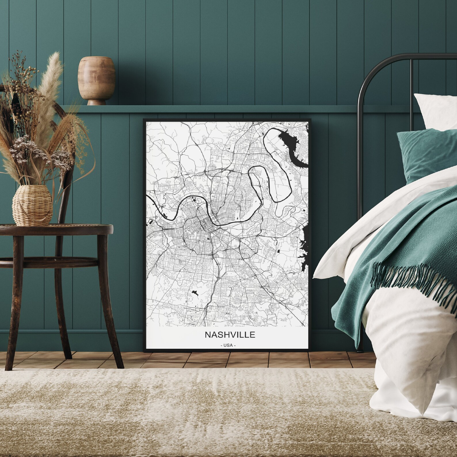 Nashville Map Print Tennessee Map Art Nashville Gift City - Etsy