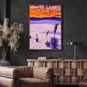White Sands National Park Poster, New Mexico Print, Yucca Elata, New ...