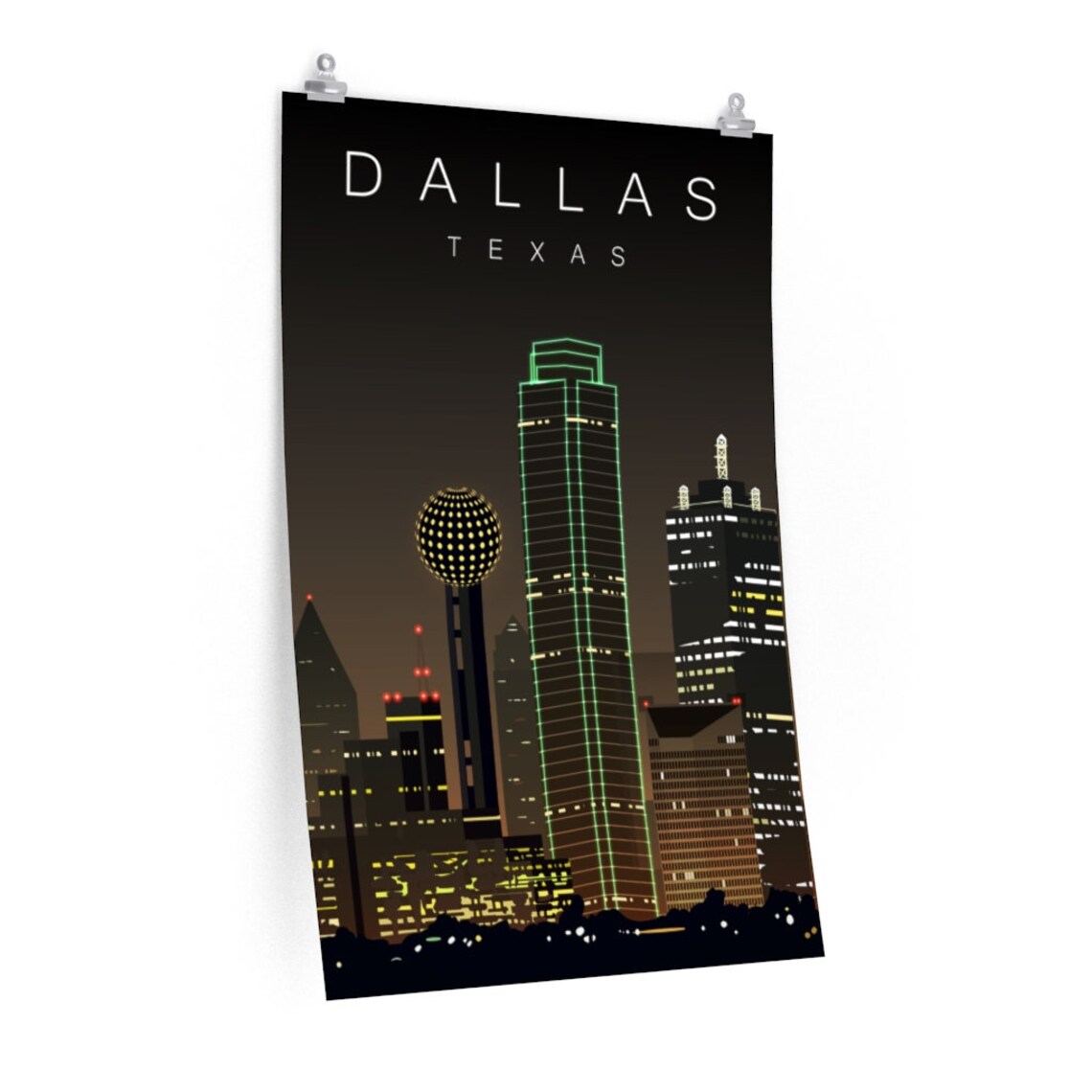 Dallas Travel Poster Dallas Art Print Dallas Wall Art | Etsy