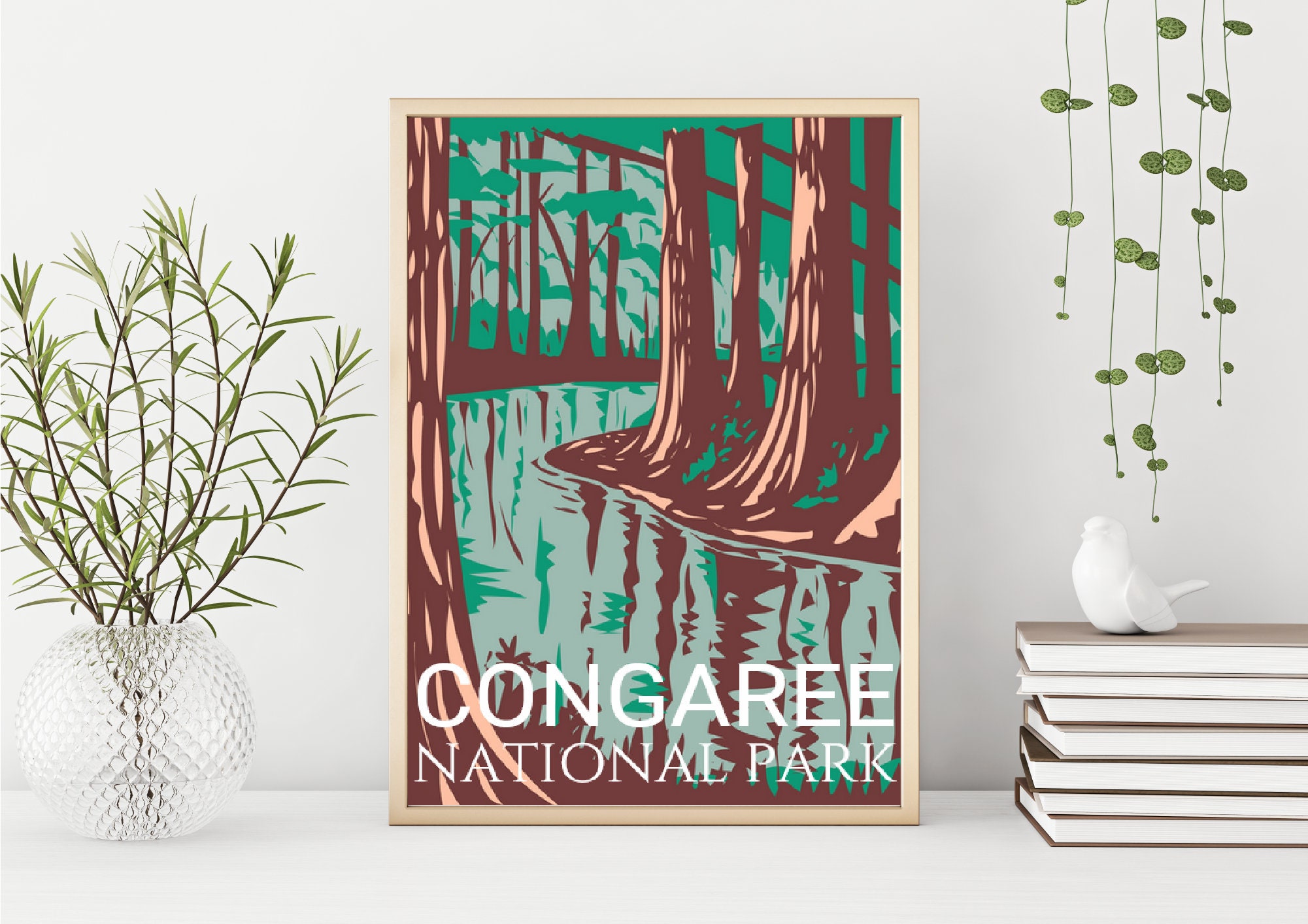 Congaree National Park Travel Poster South Carolina USA Art - Etsy