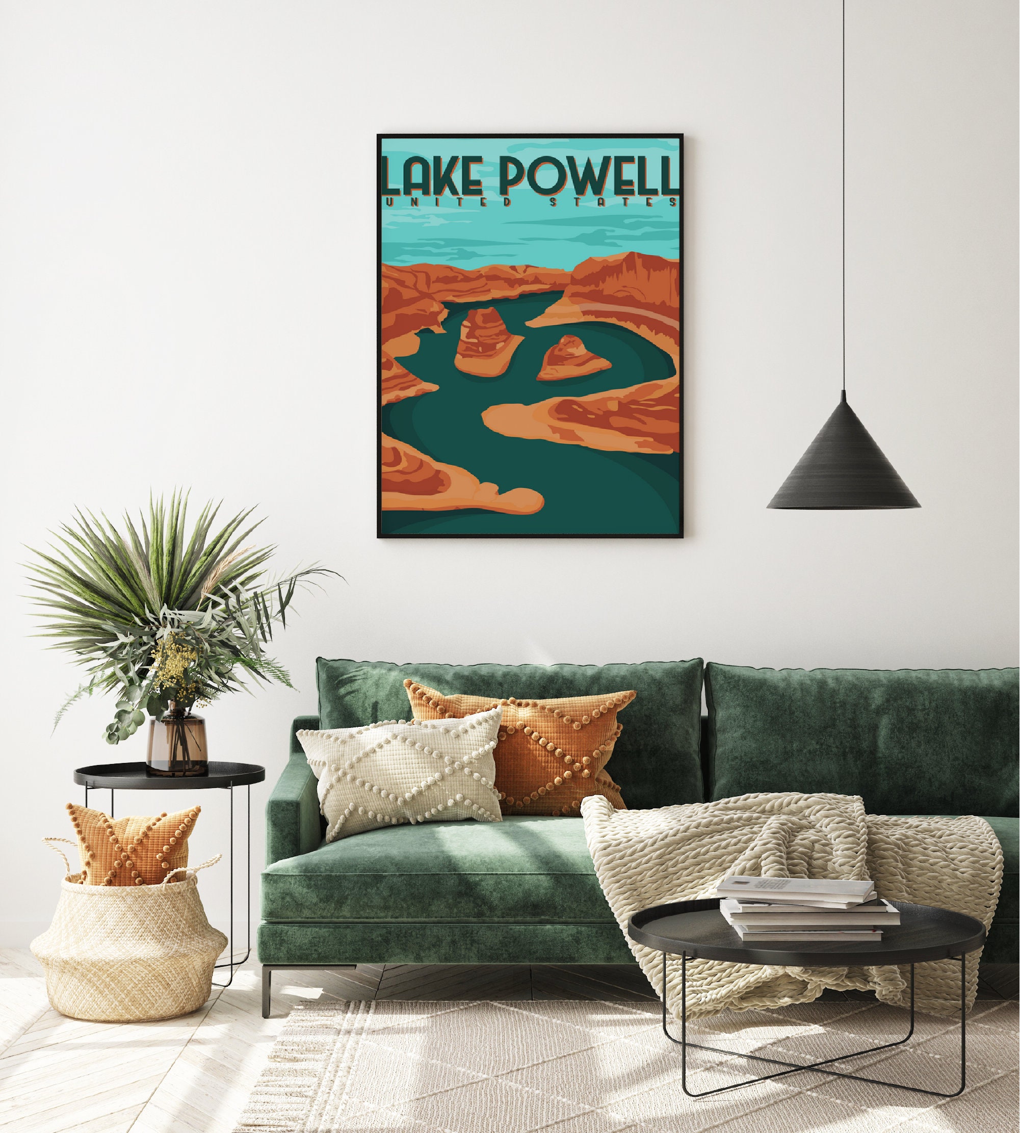 Lake Powell Travel Poster Lake Powell Utah Glen Canyon | Etsy