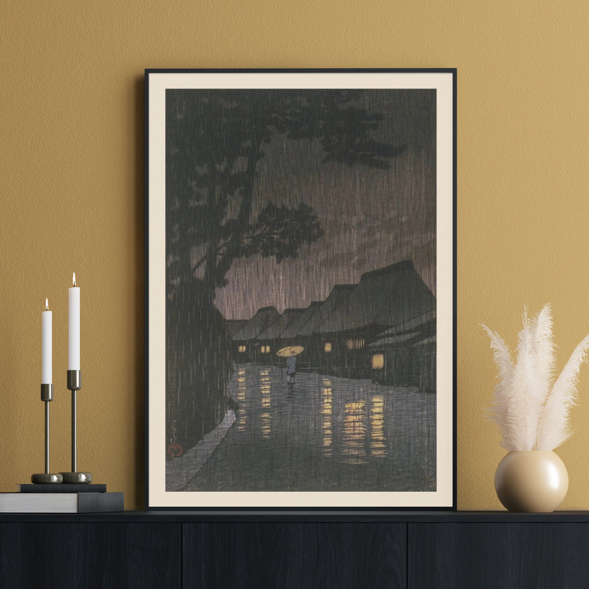 Japanese Art Japanese Poster Rain at Maekawa Kawase Hasui | Etsy
