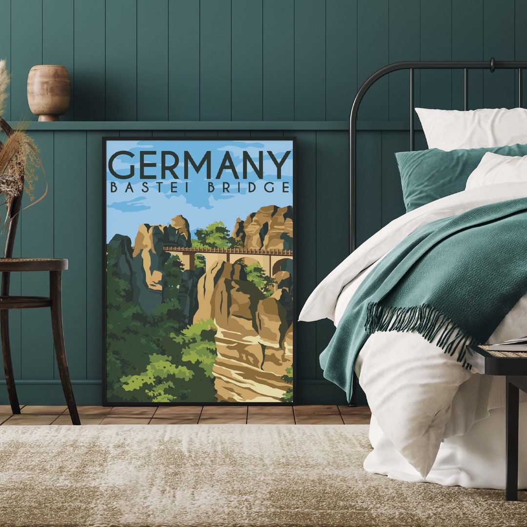 Saxon Switzerland Poster, Germany Print, Bastei Bridge, Saxony Art ...