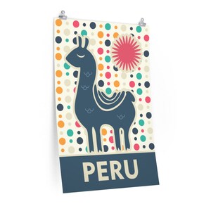 Peru Print, Llama Poster, South American Travel Poster, Peruvian Home ...