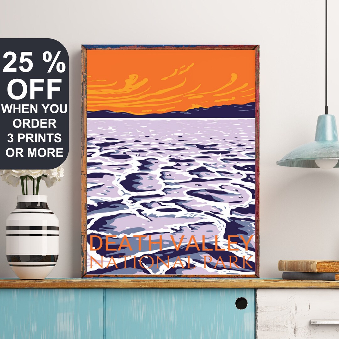 Death Valley National Park Poster, Badwater Basin Art, California ...