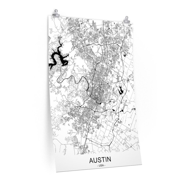 Austin City Map Print Texas Map Poster Map of Austin City - Etsy