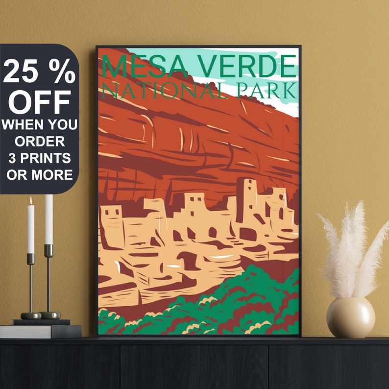 Mesa Verde National Park Travel Poster Mesa Verde Print - Etsy