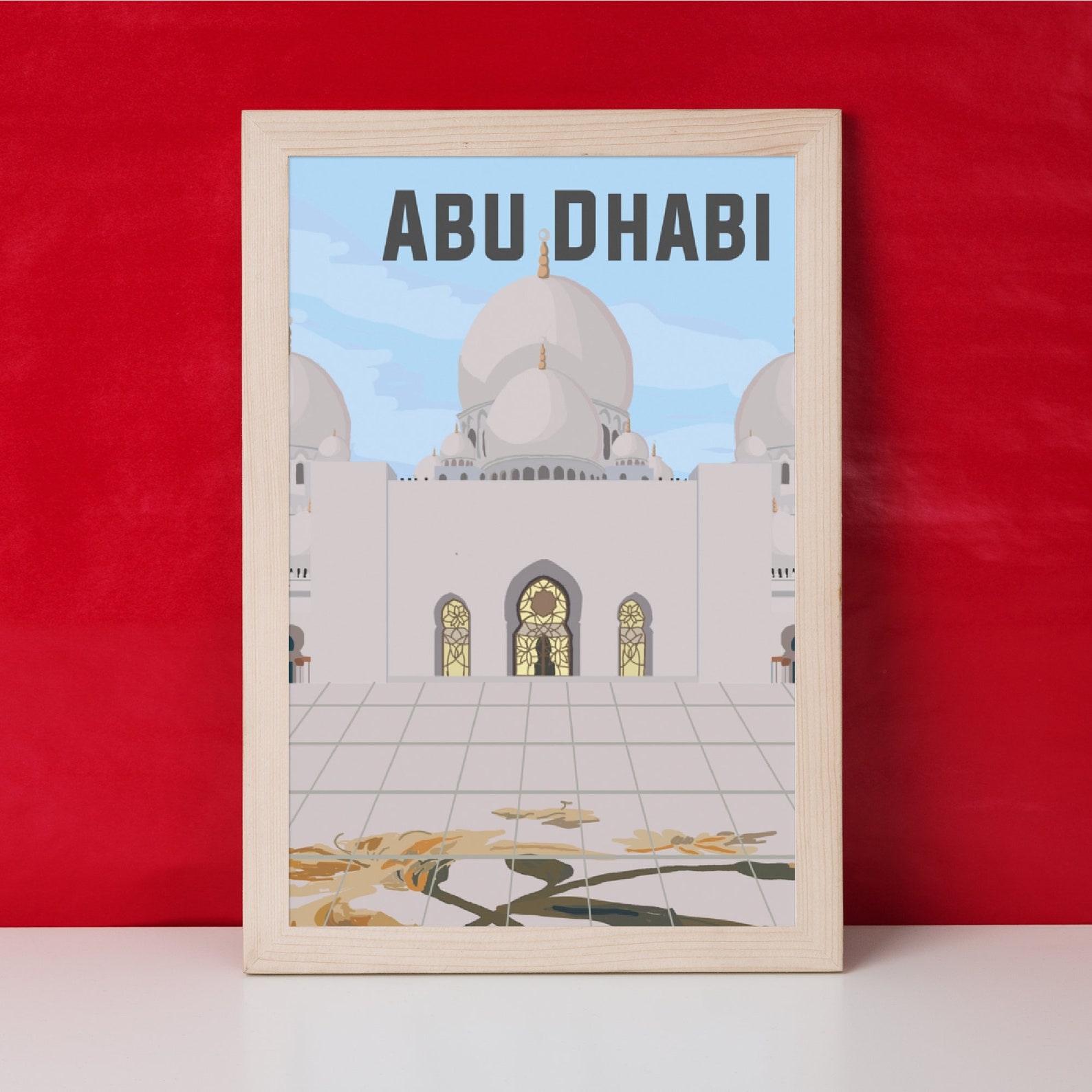 Abu Dhabi UAE Travel Poster Sheikh Zayed Grand Mosque United - Etsy